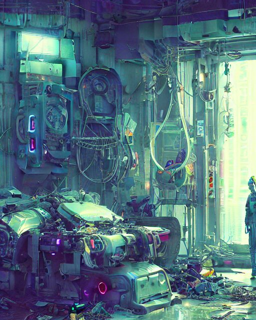 Lexica - Neon medical machinery cyberpunk futuristic, reflective engine ...