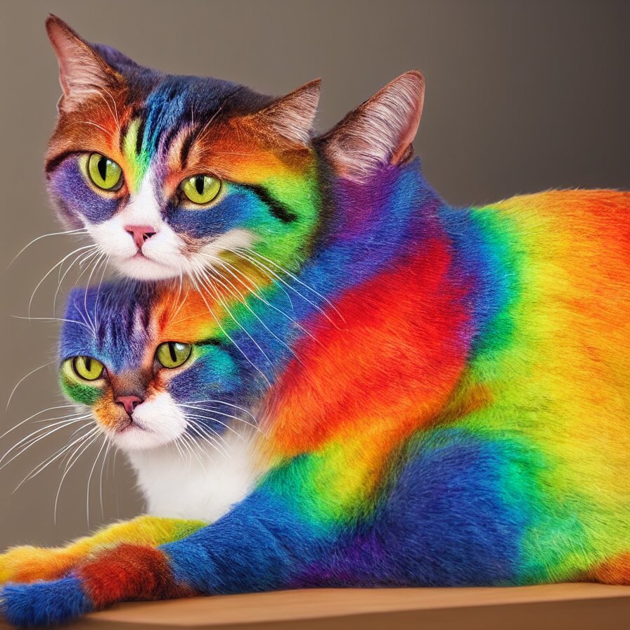 Lexica - Rainbow cat watching Netflix, ultra realistic, 8K