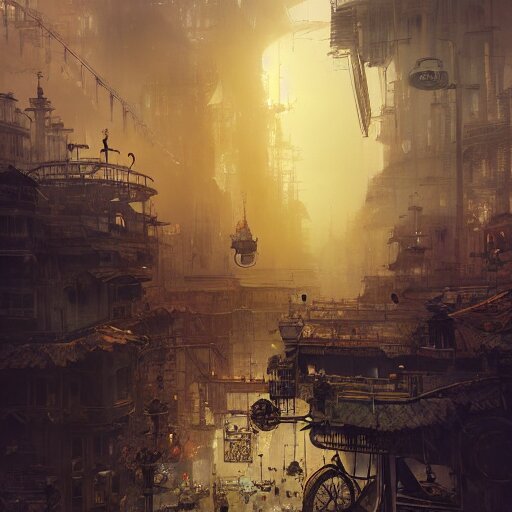 Lexica - Steampunk city, sunrise, landscape, intricate, detailed ...