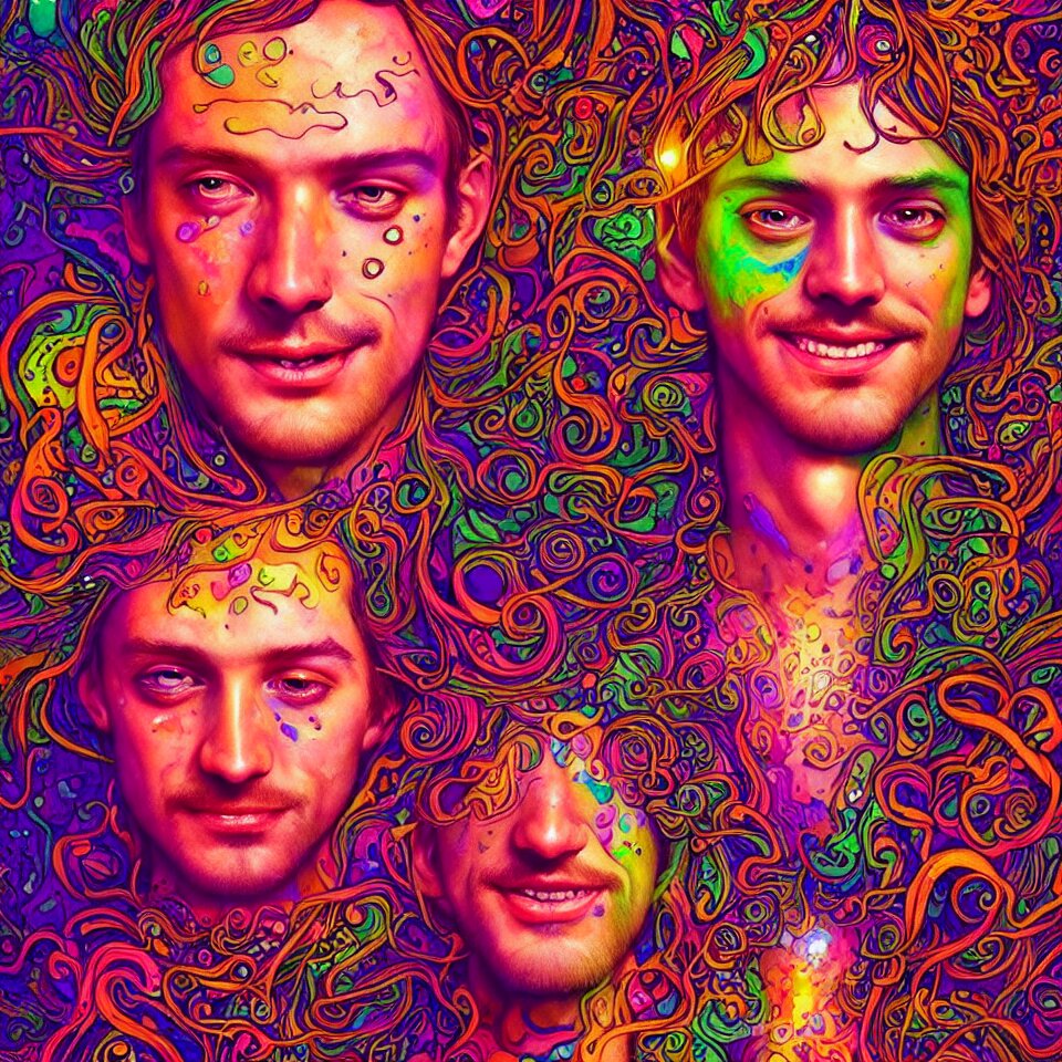 Lexica - Happy psychedelic portrait of stoner tripping on lsd and ...