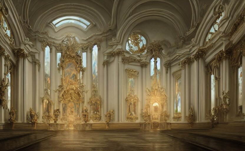 Lexica - A beautiful rococo chapel, in the center is a gorgeous massive ...
