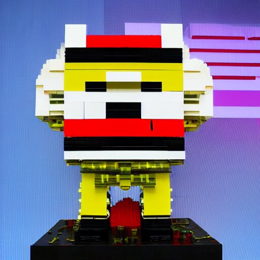 a xi jinping lego statue, in the style of synthwave, auoroacore ...