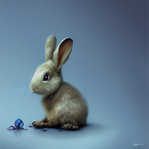 Lexica - Adorable baby rabbit pixar character by zdzislaw beksinski, by ...