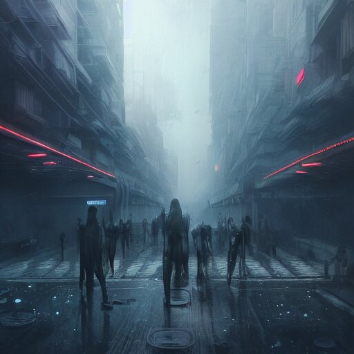 Lexica - Futuristic bleak dystopian city military checkpoint, altered ...