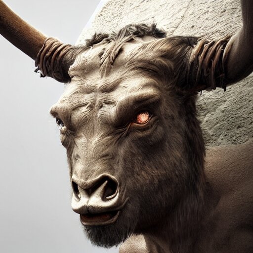 Lexica - Hyperrealistic mixed media image of minotaur, stunning 3 d ...