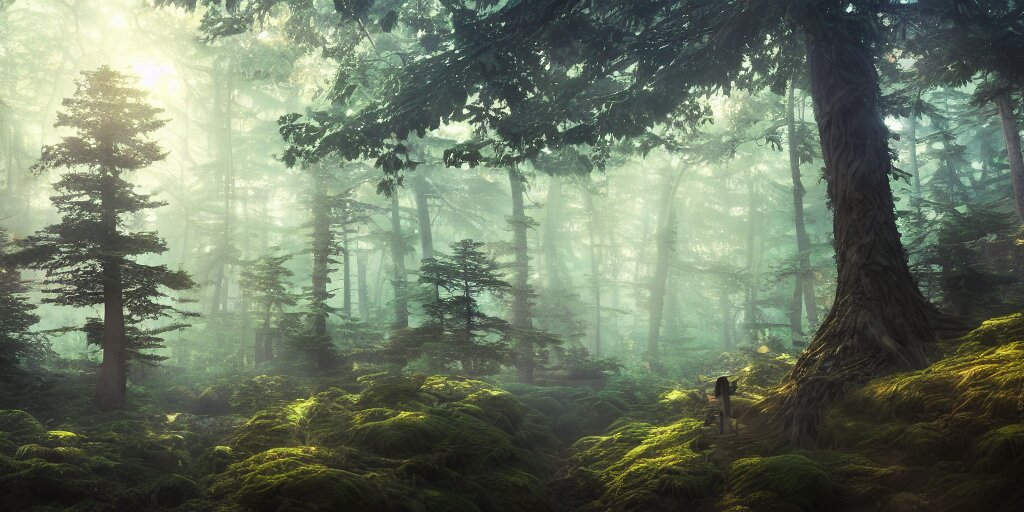 Lexica - A forest, highly detailed oil painting, Studio Ghibli, Jessica ...