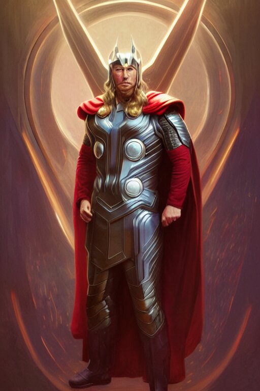 Lexica - Elon musk as thor, realistic portrait, symmetrical, highly ...