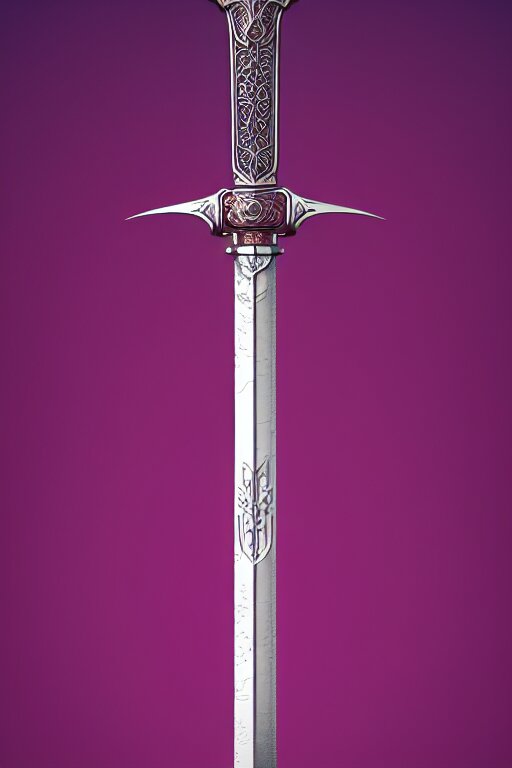 Lexica - Cursed Sword, ornamental, purple glow, long, exquisite handle ...