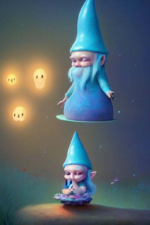 Lexica - A surreal Bioluminescent, very very very cute Queen Gnome in a ...