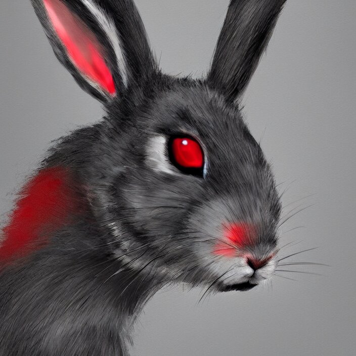 Lexica - A angry bunny with red eyes menacingly staring into the camera ...