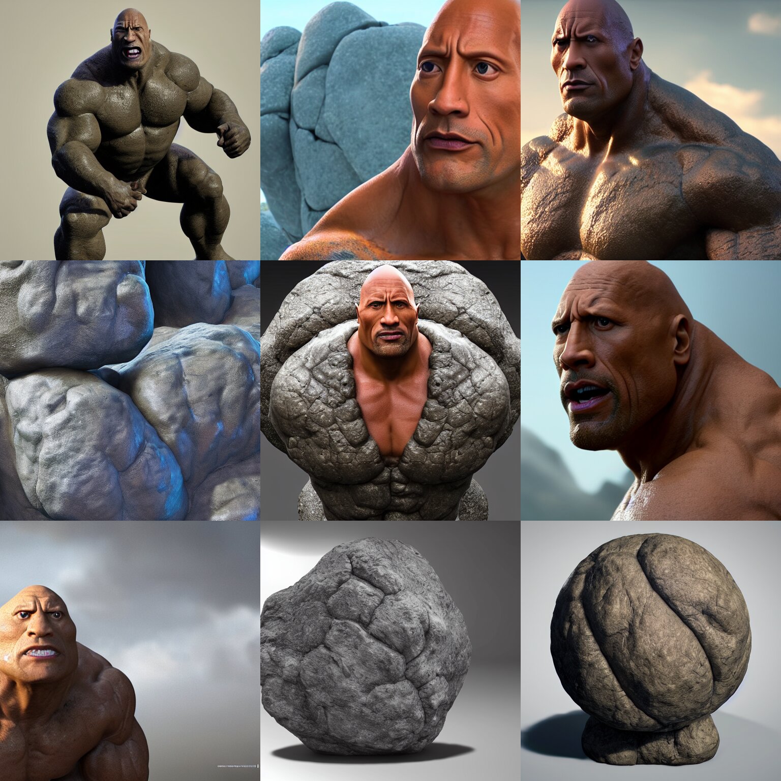 Lexica - Dwayne johnson is a boulder rock made of stone, the thing for ...