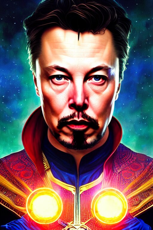 Lexica - Elon musk as dr strange, realistic portrait, symmetrical ...