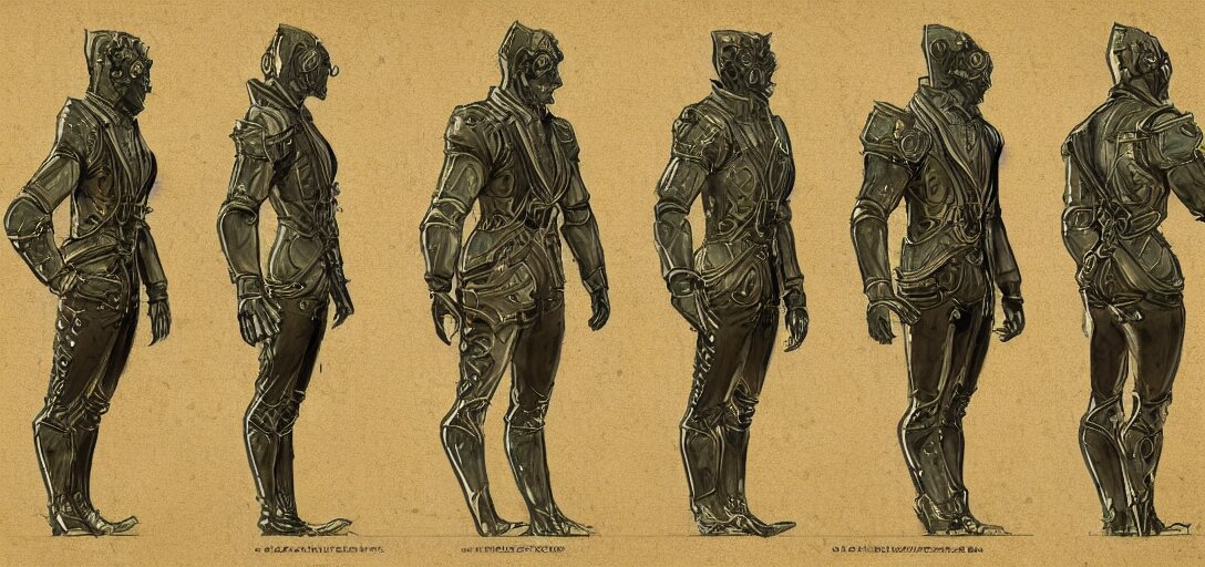 Lexica - Blueprints for bioshock character, concept art, blueprint,