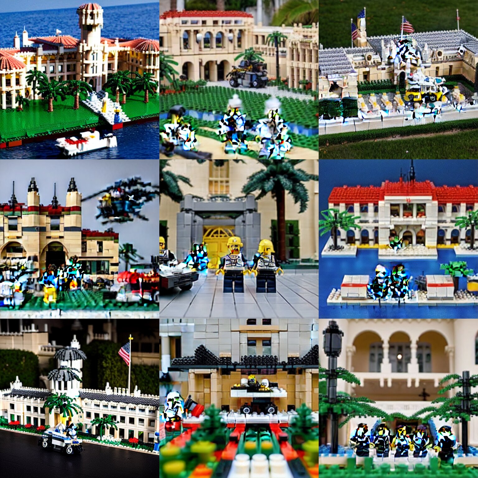 beautiful photograph of mar - a - lago, with a swat team, lego s ...