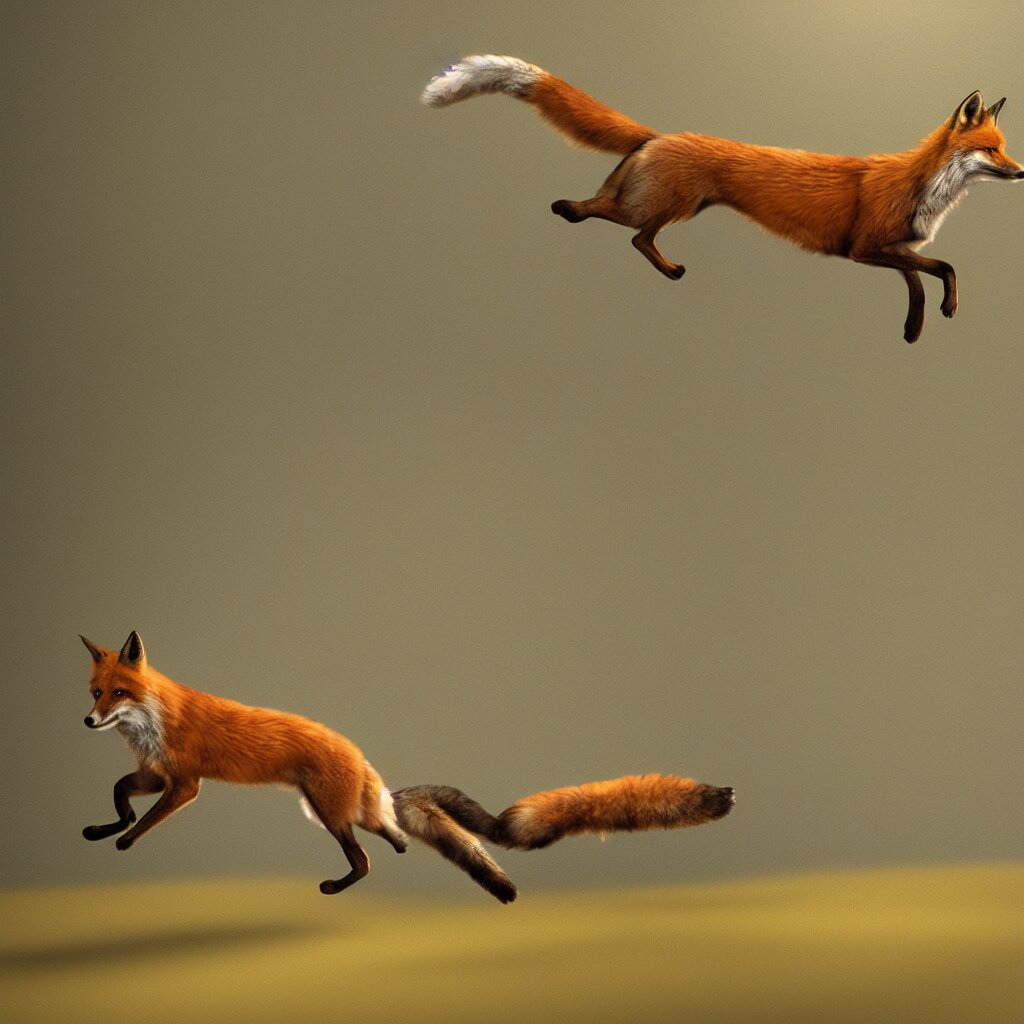 Lexica - Fox flying through landscape, concept art, cinematic lighting