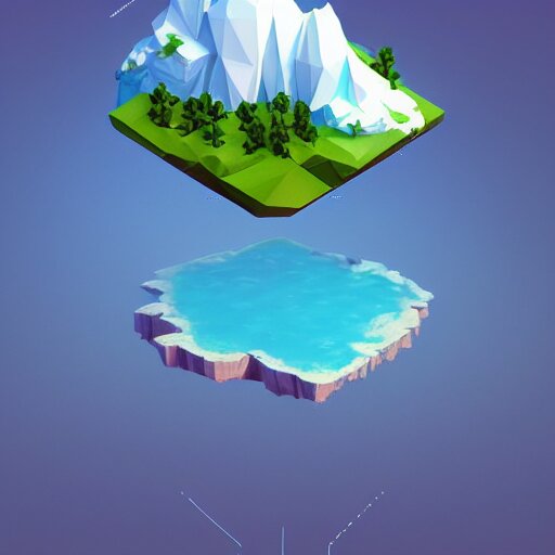 Lexica - Floating island in the sky, low poly, isometric art, 3d art ...