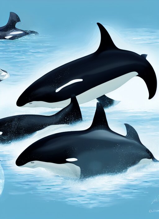 Lexica - Future evolution of Orcas, Concept art, Full shot