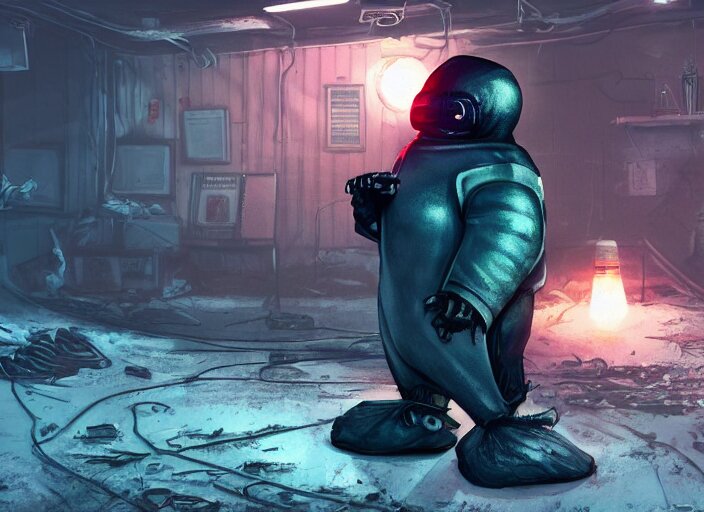 Lexica - Cyber penguin in fallout 4, horror scene, artgerm, rutkowski ...
