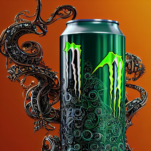 Lexica - Aluminian can of monster energy drink, intricate and very very ...