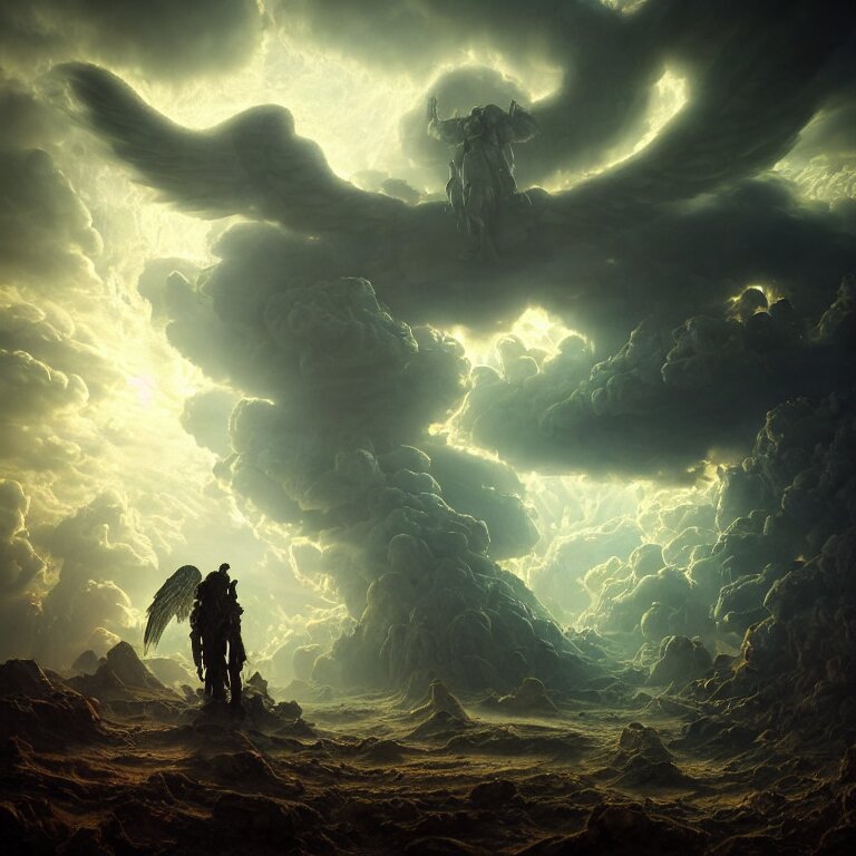 Lexica - Postapo post apocalyptic matrix code demon light portal clouds ...