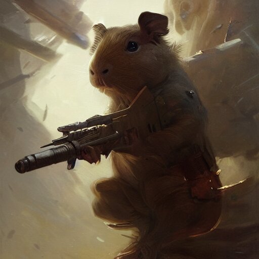 Lexica - Adorable Guinea Pig holding a frivolous weapon of war ...