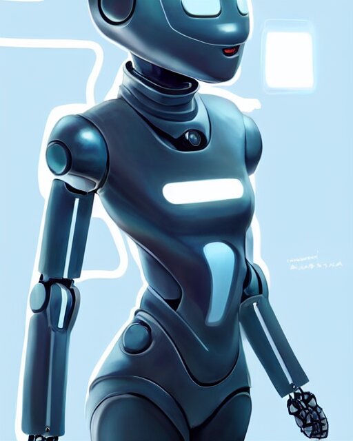 Lexica - Concept art of a cute sleek futuristic robot girl with a ...