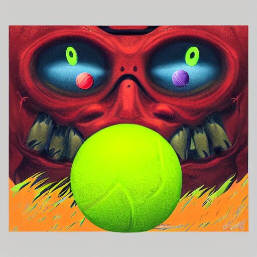 Lexica - A tennis ball monsters cinematic poster, colorful, digital art ...
