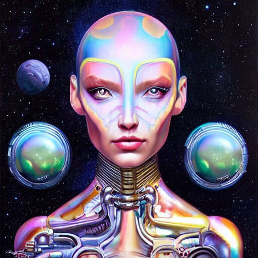 Lexica - Space BioPunk pretty female alien portrait, Pixar style, by ...