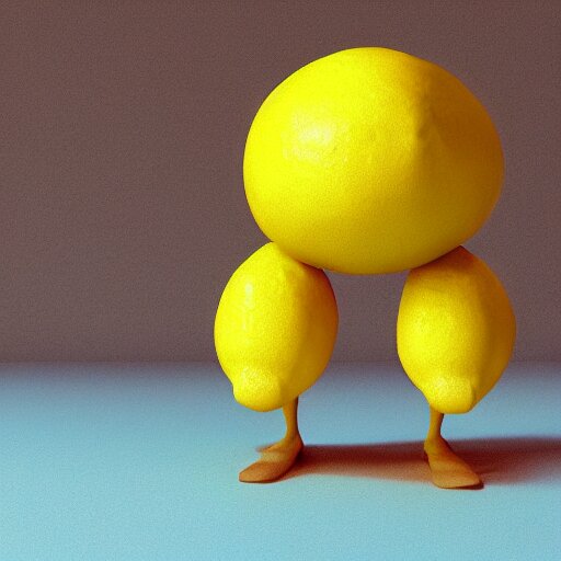 Lexica - A lemon in shape of a human with legs of lemons and round body ...