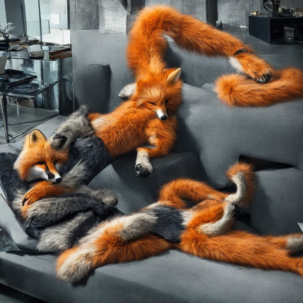 Lexica - Anthropomorphic, furry, anthro, fox lounging in a futuristic ...