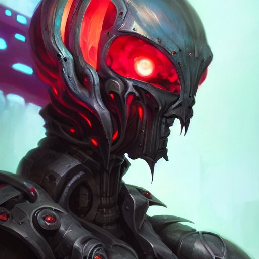 Lexica - Portrait of a demonic cybernetic hell knight, cyberpunk ...