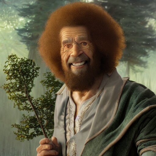 Lexica - An ultra detailed matte painting of bob ross dressed as a ...