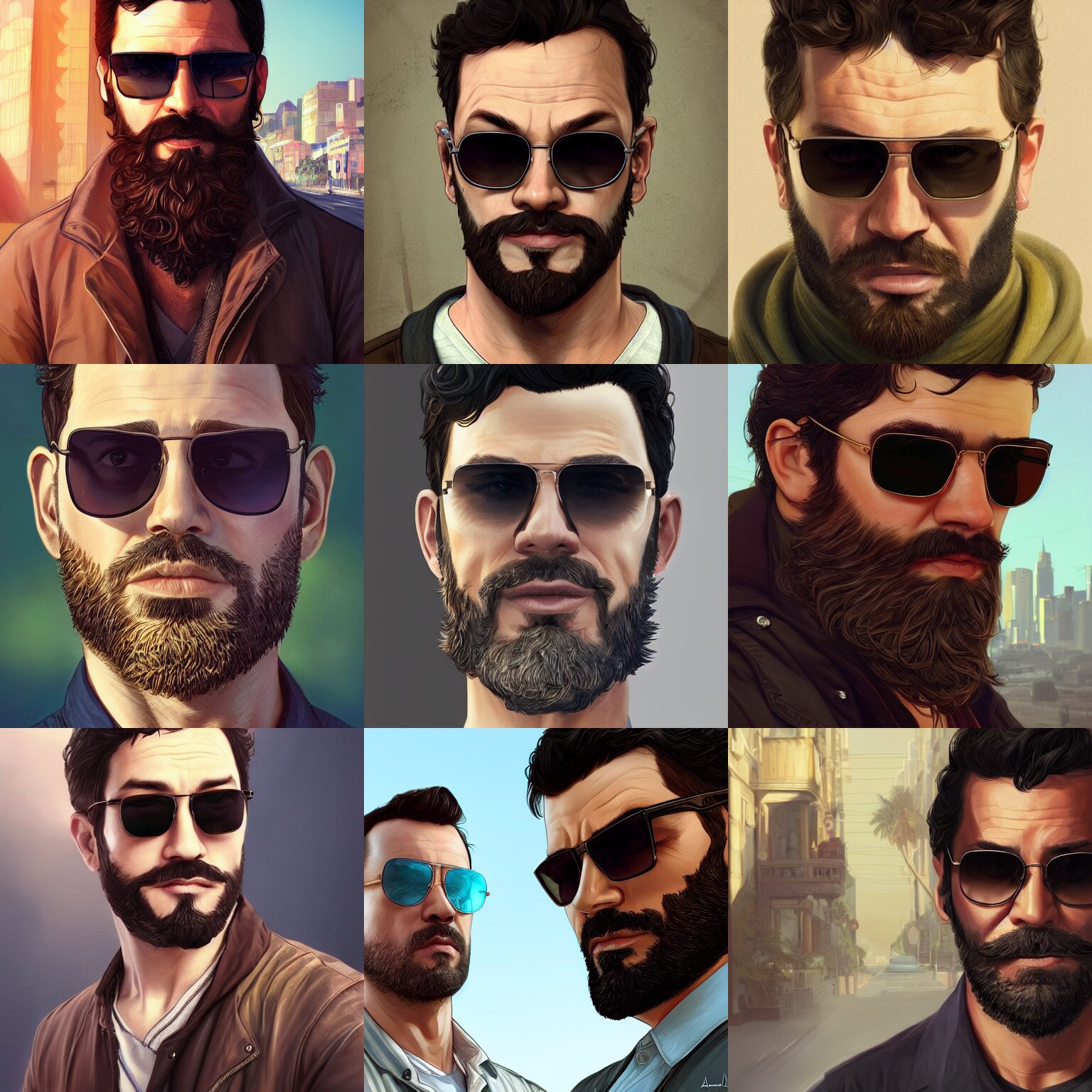 Lexica - Handsome man with a beard wearing sunglasses, Mark Edward ...