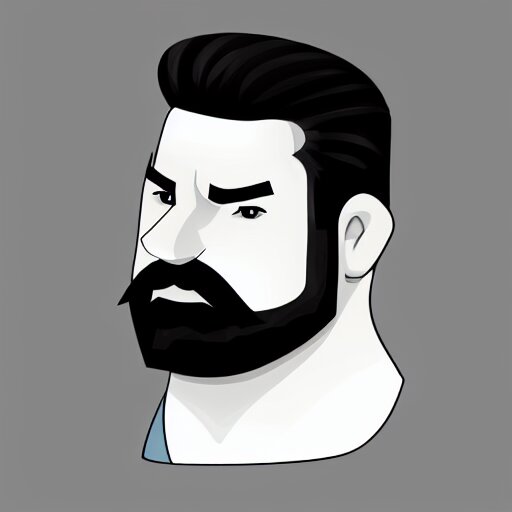 Lexica - Face portrait a big beefy man with a large face, thick dark ...