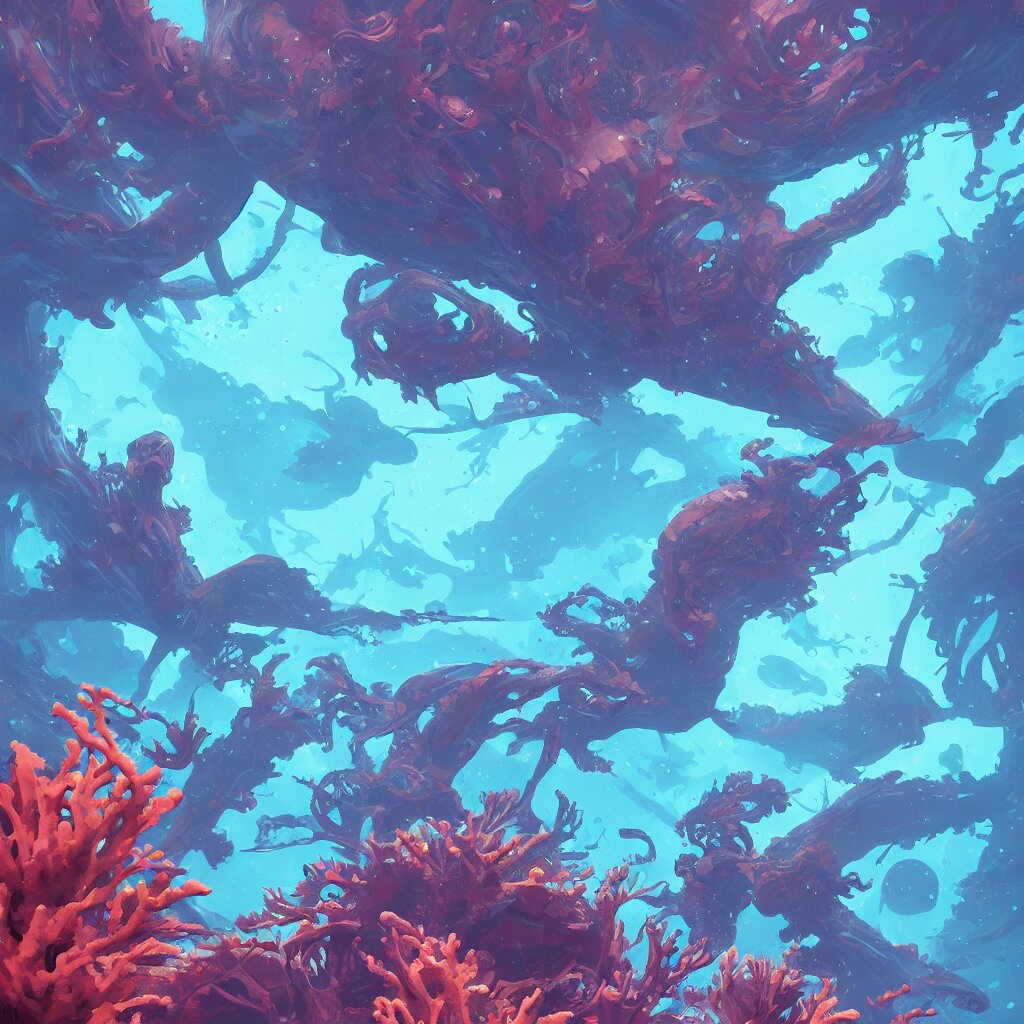 Lexica - Alien underwater background stylized, corals, official fanart ...