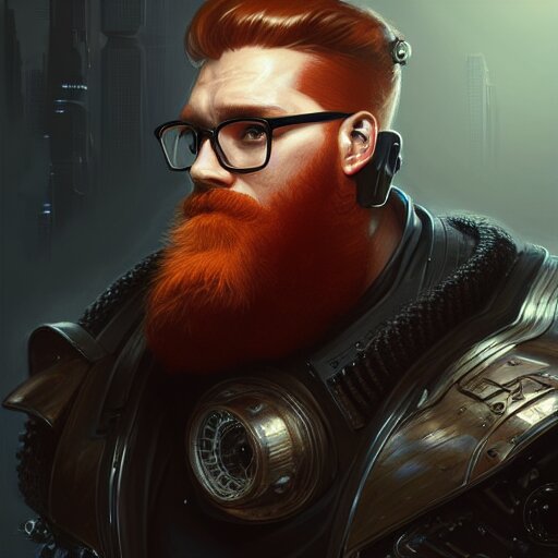 Lexica - Portrait of a ginger bearded man with glasses, sci - fi ...