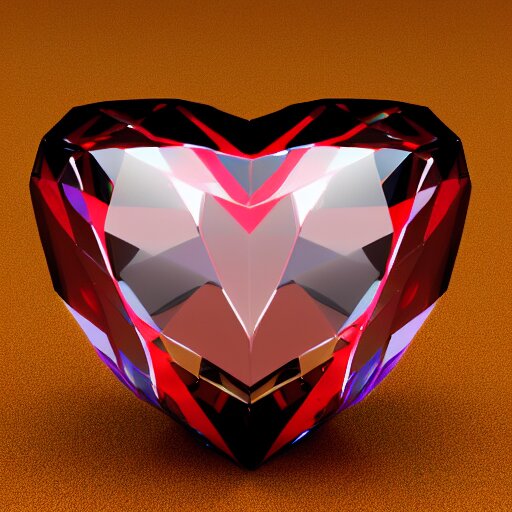 Lexica - Cut crystal heart render unreal raytraced