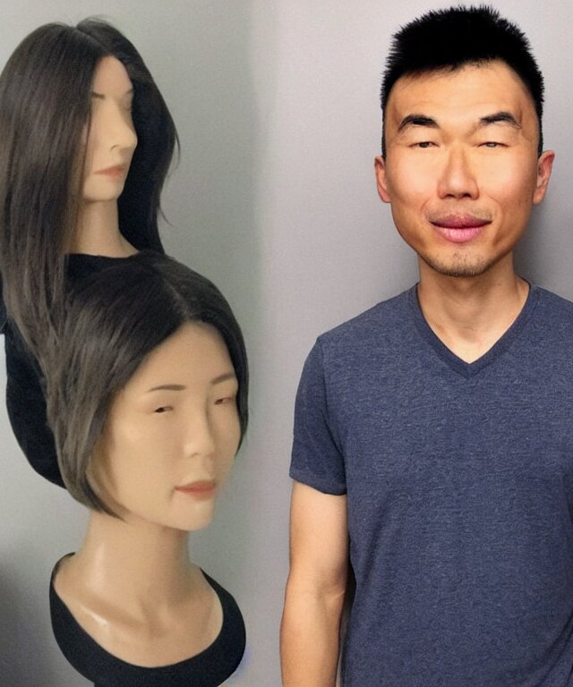 Lexica - Asian man whose head is replaced by victoria's secret white ...