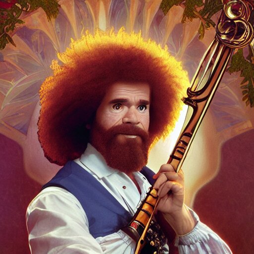 Lexica - An ultra detailed vector image of bob ross dressed as a ...