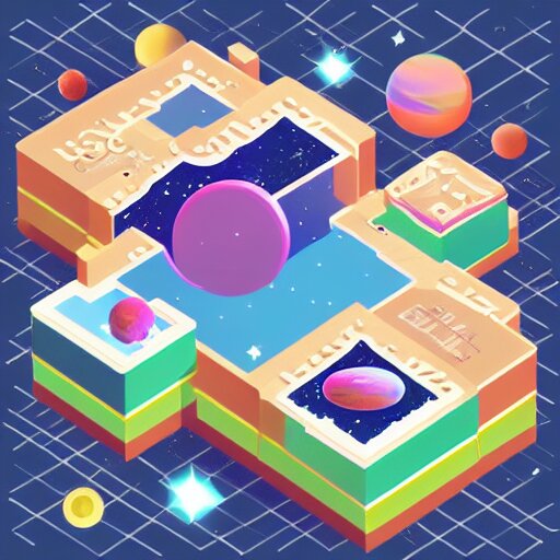 Lexica - Cute isometric galaxy