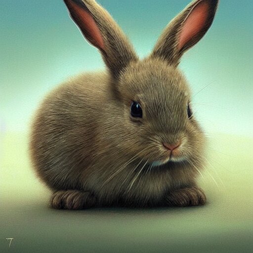 Lexica - Adorable baby rabbit pixar character by zdzislaw beksinski, by ...