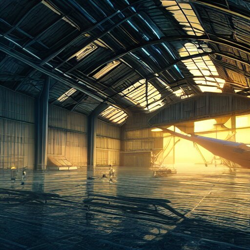 Lexica - Futuristic hangar, crisp, artstation, luxury, beautiful, dim ...