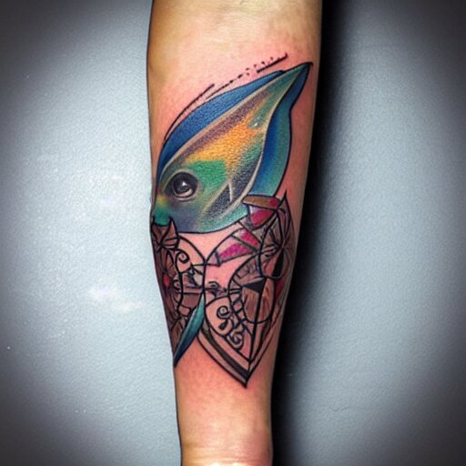 Lexica - Tattoo of zelda windfish tribal realistic