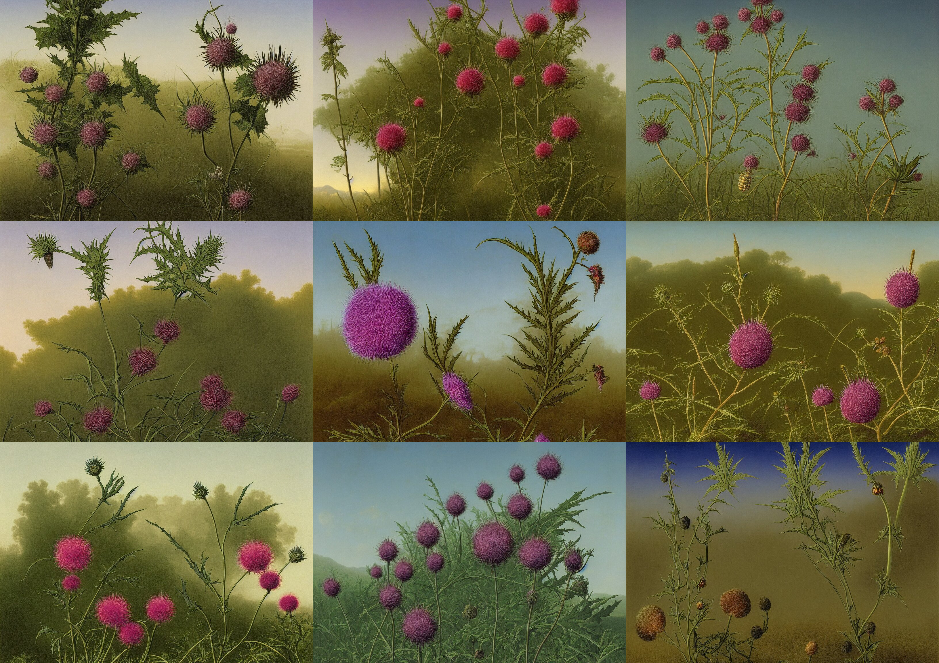 Lexica - Botanical illustration of an alien thistle in its native ...