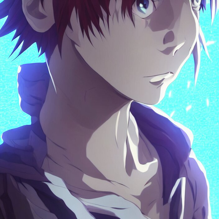 Lexica - Portrait of a male anime character, kannon mindar android ...