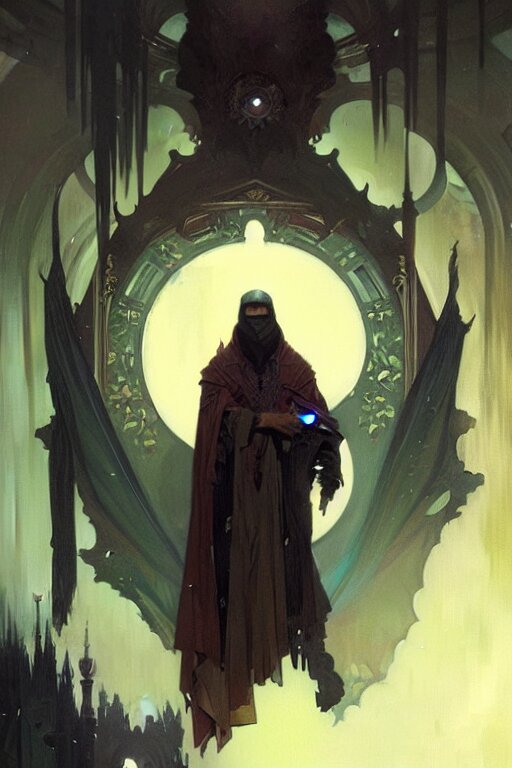 Lexica - Dark wizard, fantasy, painting by greg rutkowski and alphonse ...