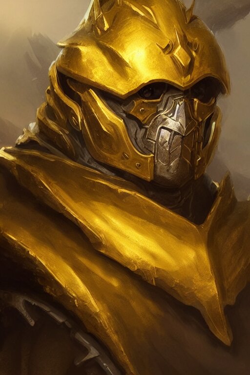 Lexica - Orc in golden armour and black cape with hood, d & d, fantasy ...
