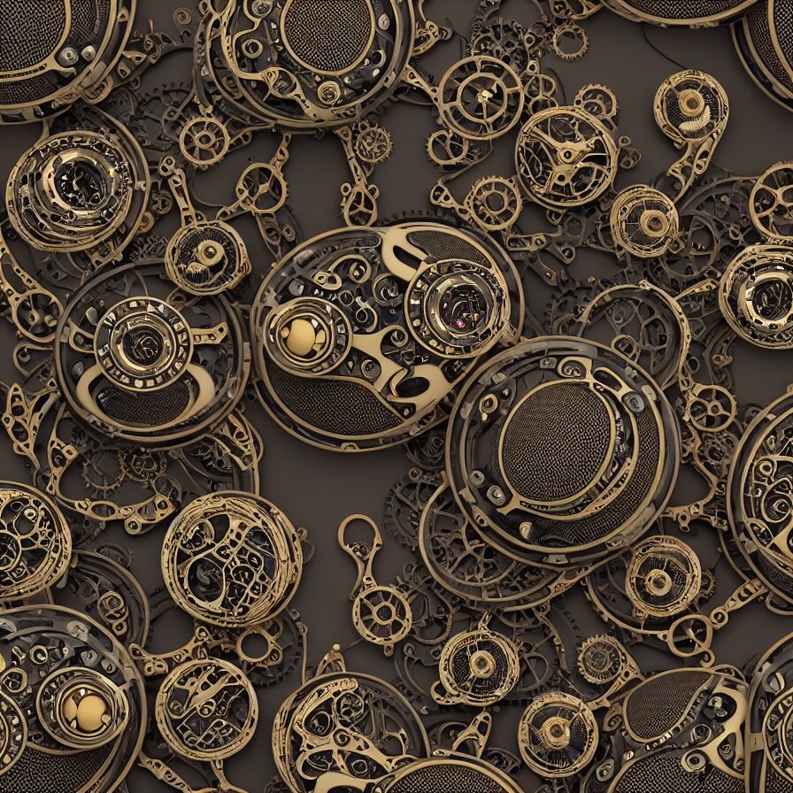 Lexica - Seamless pattern of steampunk cybernetic biomechanical robotic ...