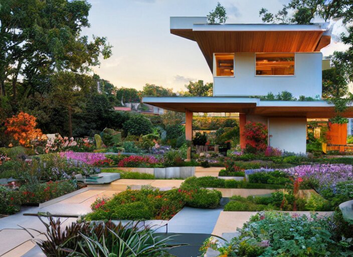 idyllic suburban neighborhood + rooftop gardens + sustainable en ...