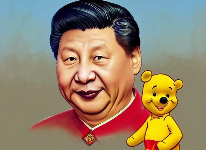 Lexica - Portrait of Xi Jinping wearing a Winnie the Pooh onesie in a ...